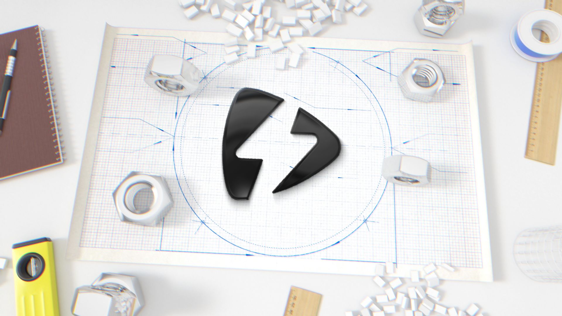Merge Construction Blueprint Reveal - Logo Reveal