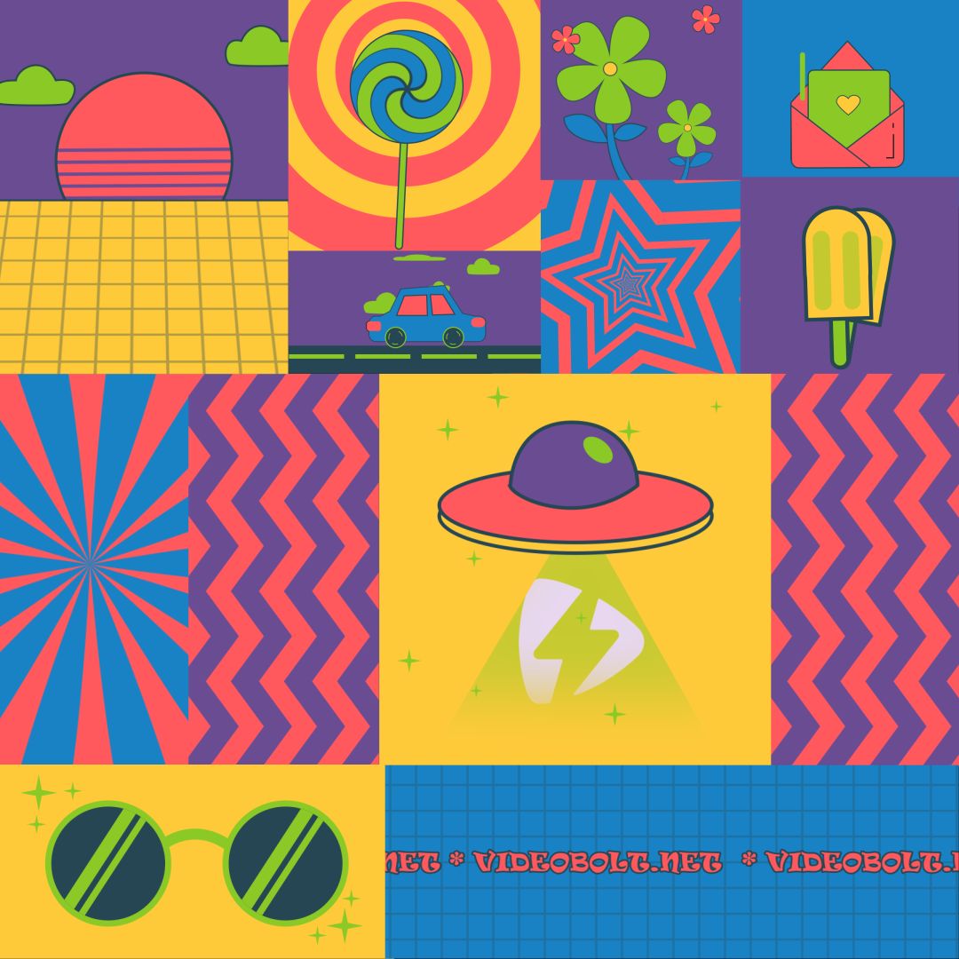 Retro Collage Background - Square by thundermotion2021