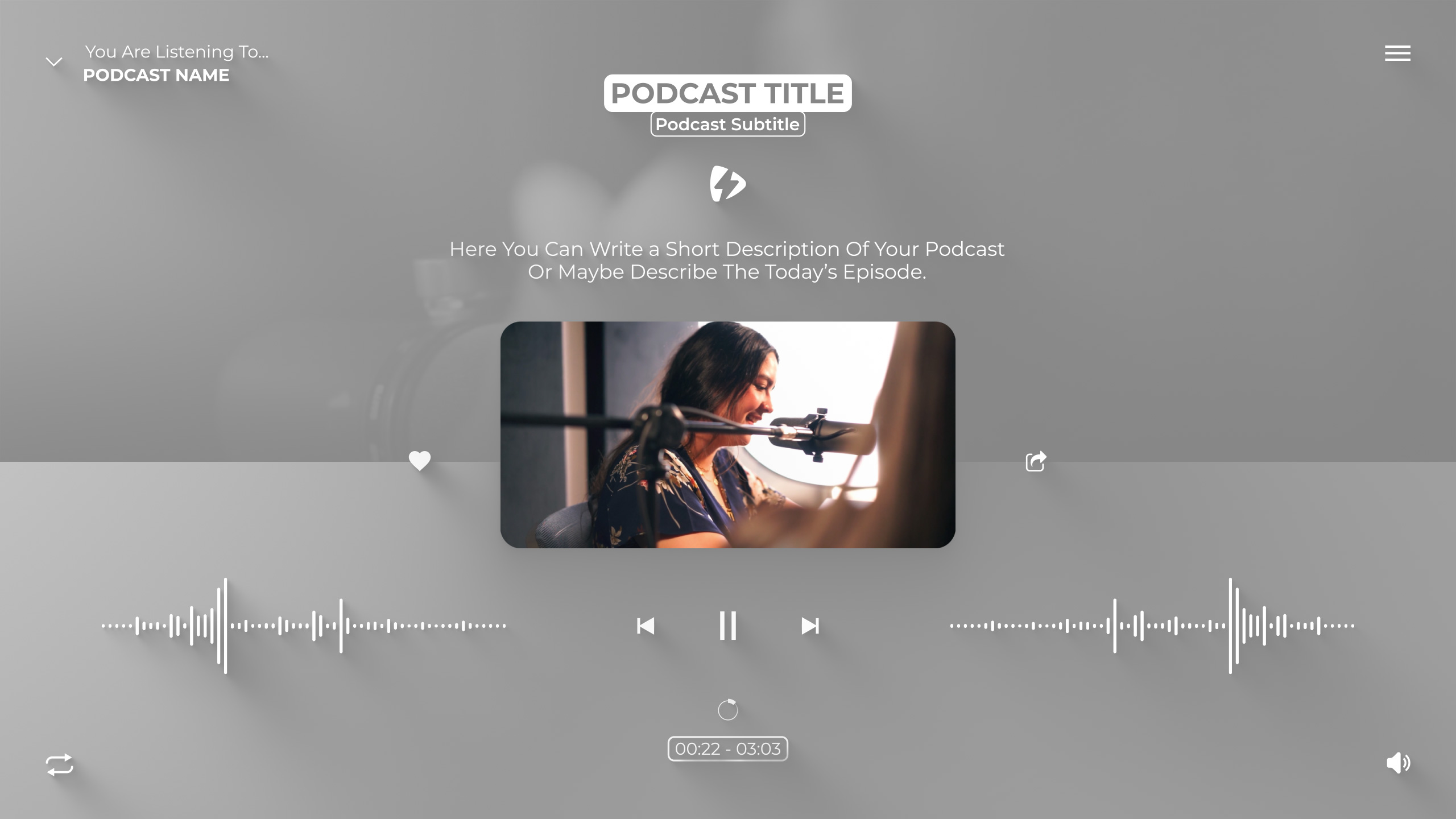 Clean And Minimal Podcast Viz - Horizontal by LuisBranco - Videobolt.net