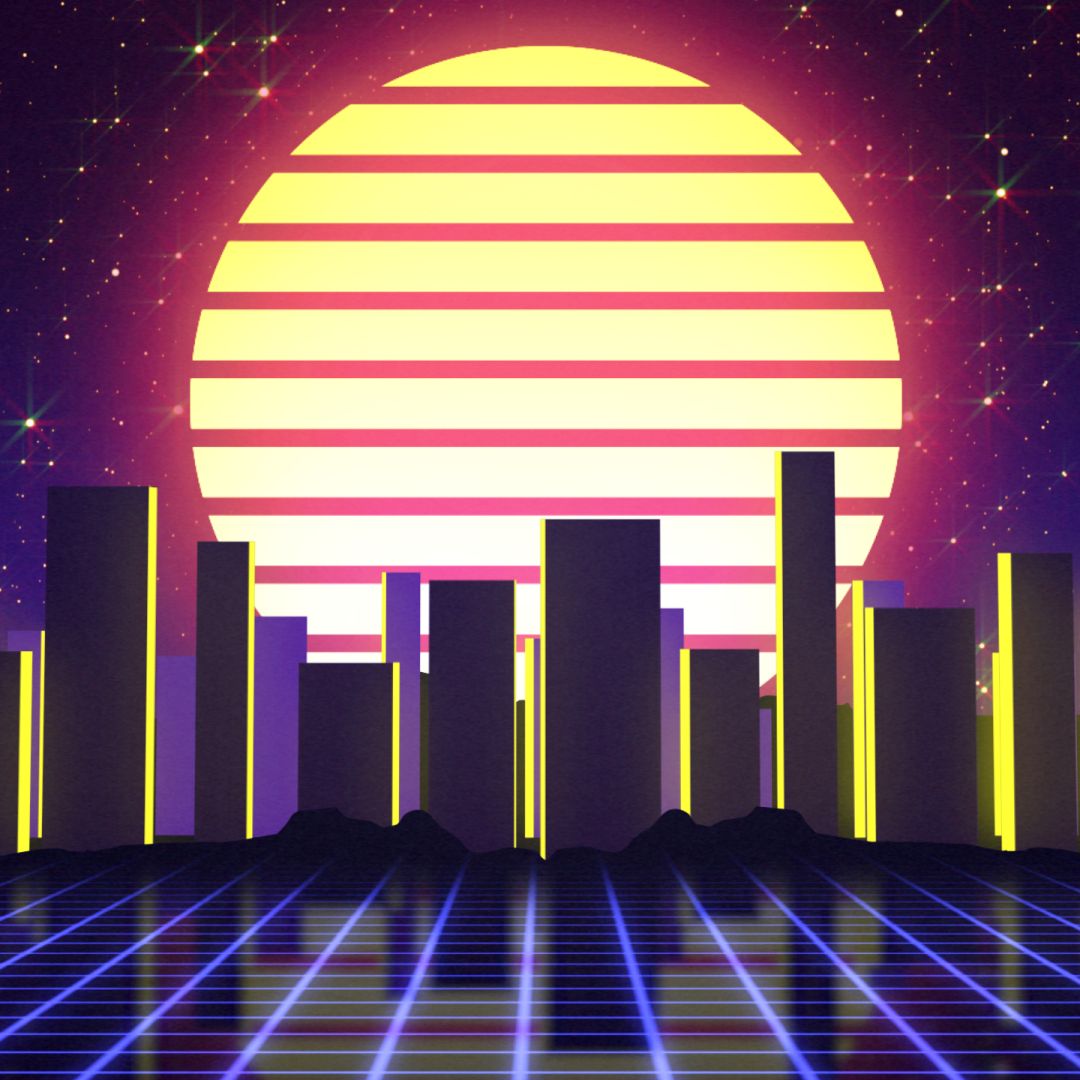 Retro Vaporwave Background - Square by MotionBox