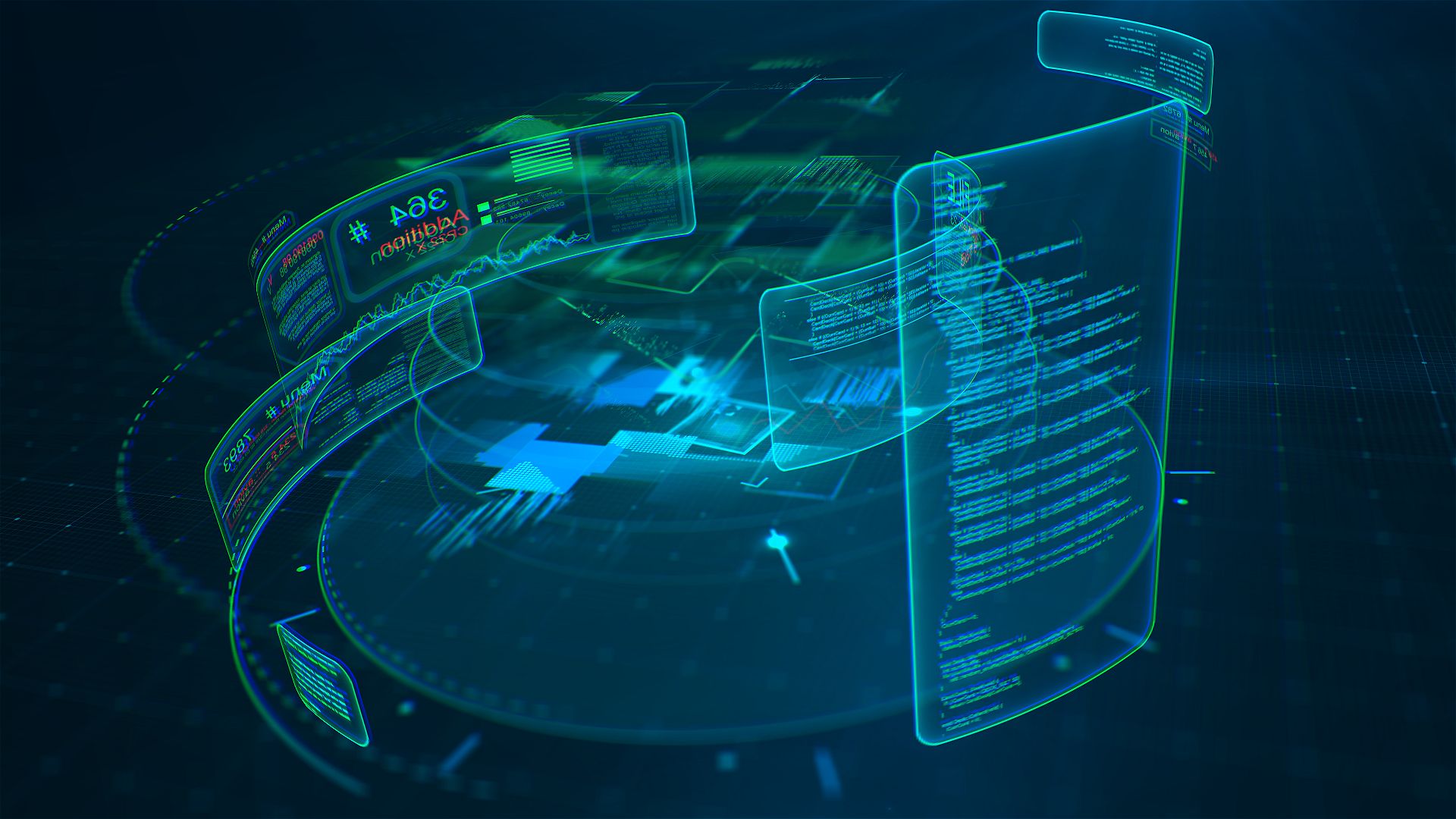 Tech Hologram Reveal - Futuristic HUD Logo