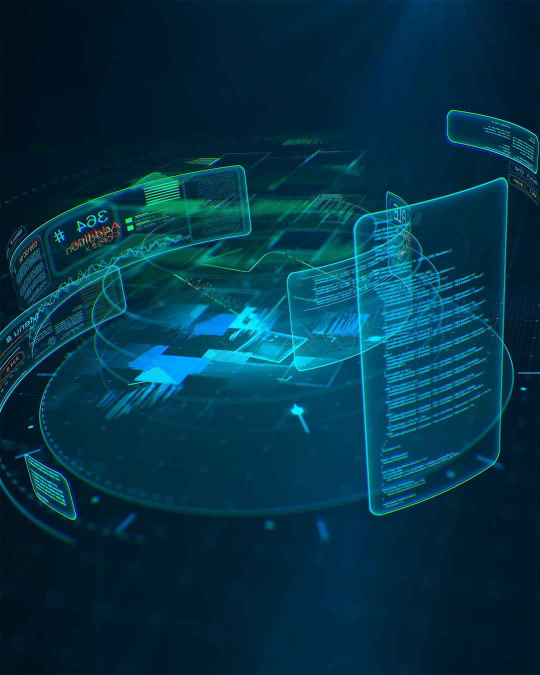 Tech Hologram Reveal - Futuristic HUD Logo