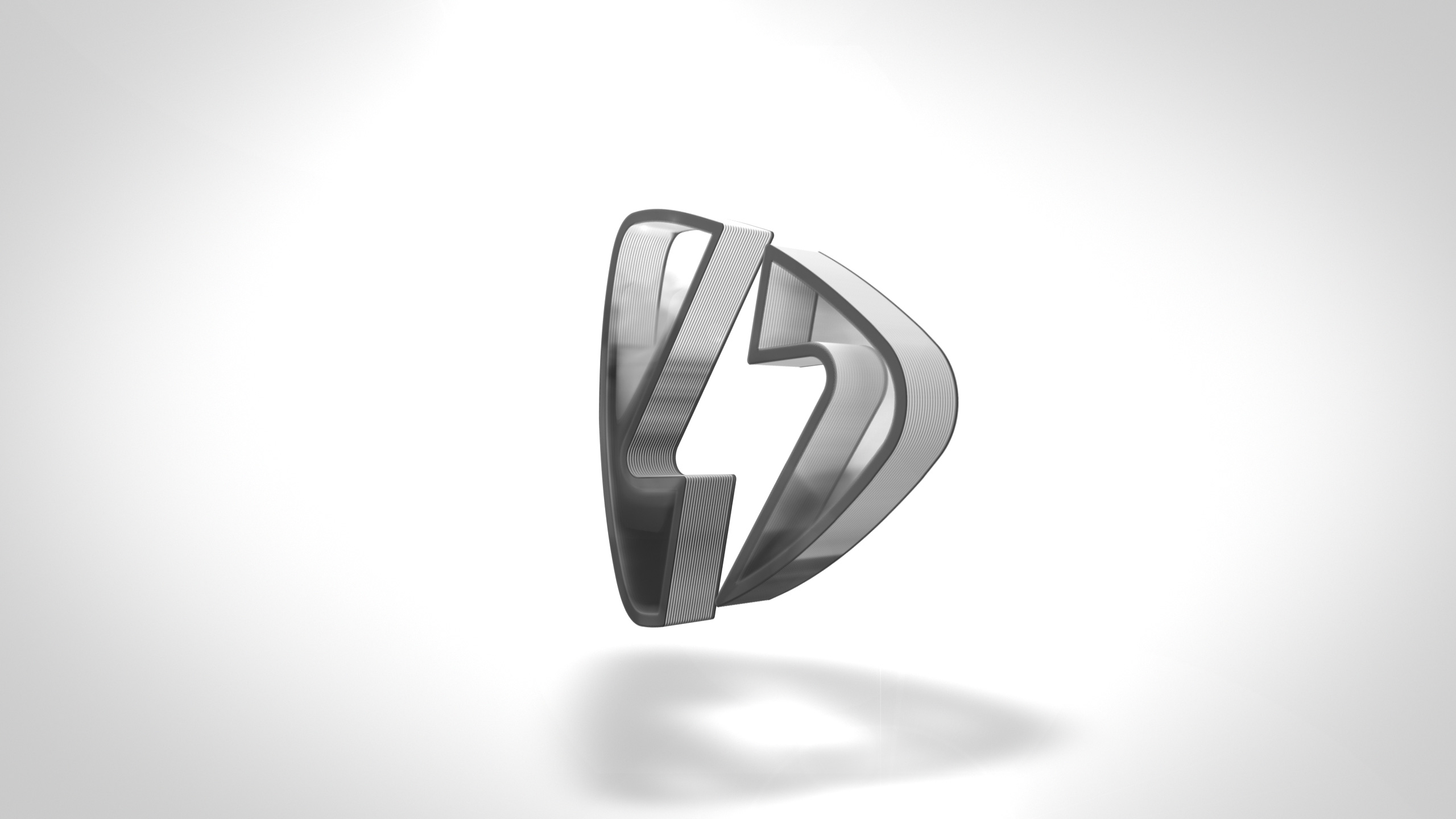 Clean Outline 3d Logo 2 - Horizontal
