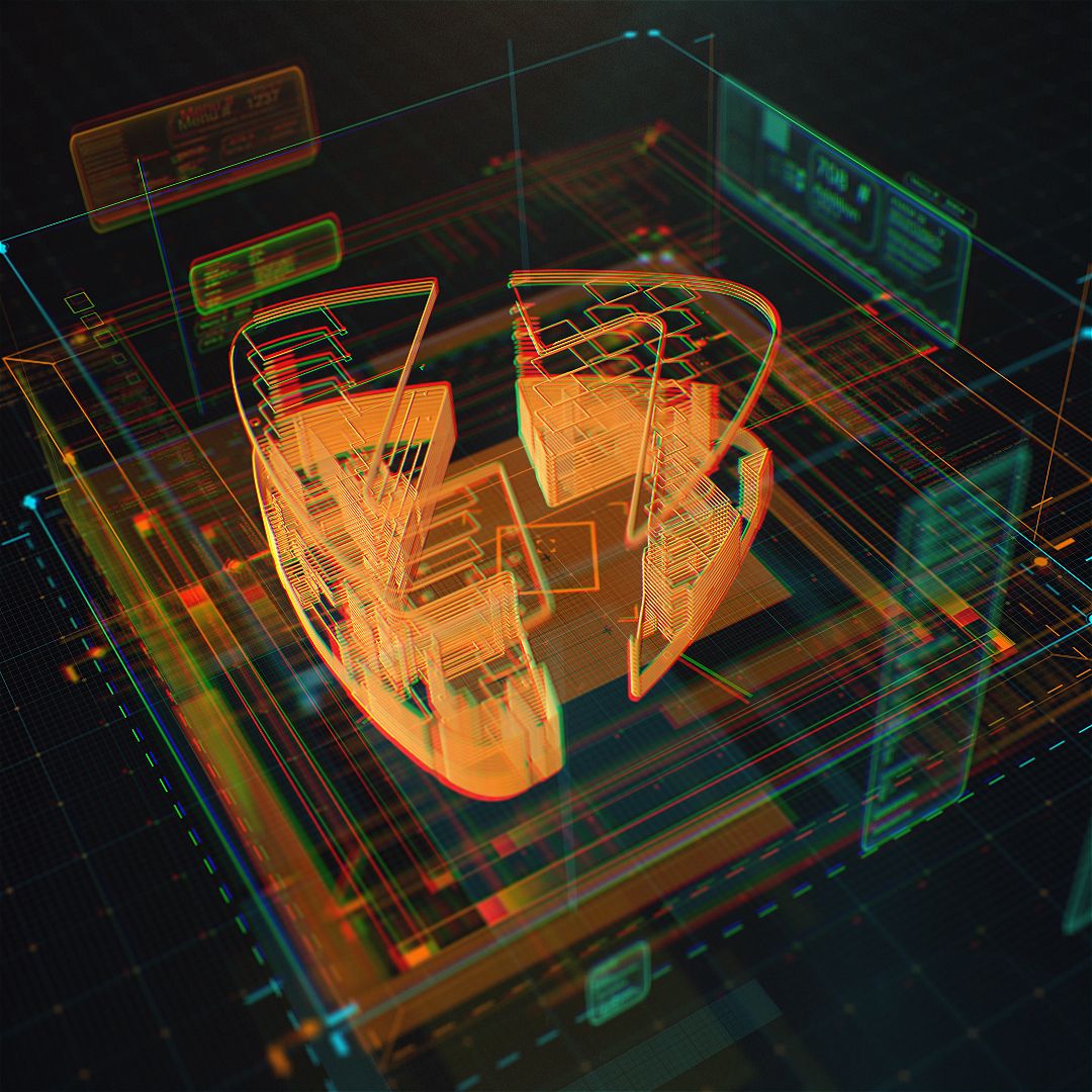 Hologram Contours Ident - Square by Mr.Rabbit - Videobolt.net