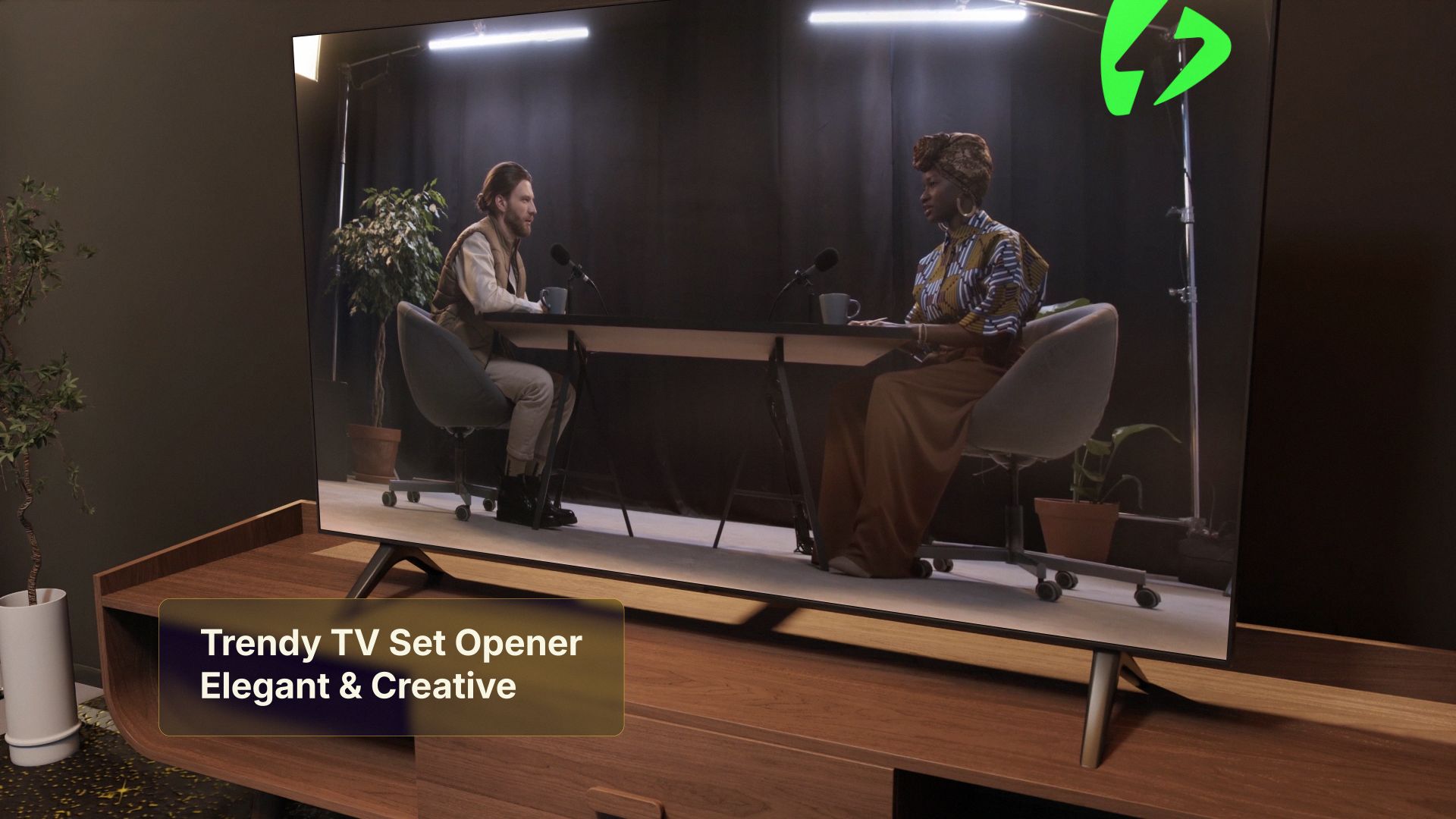 Modern TV Screen Opener - 3D TV Mockup Promo